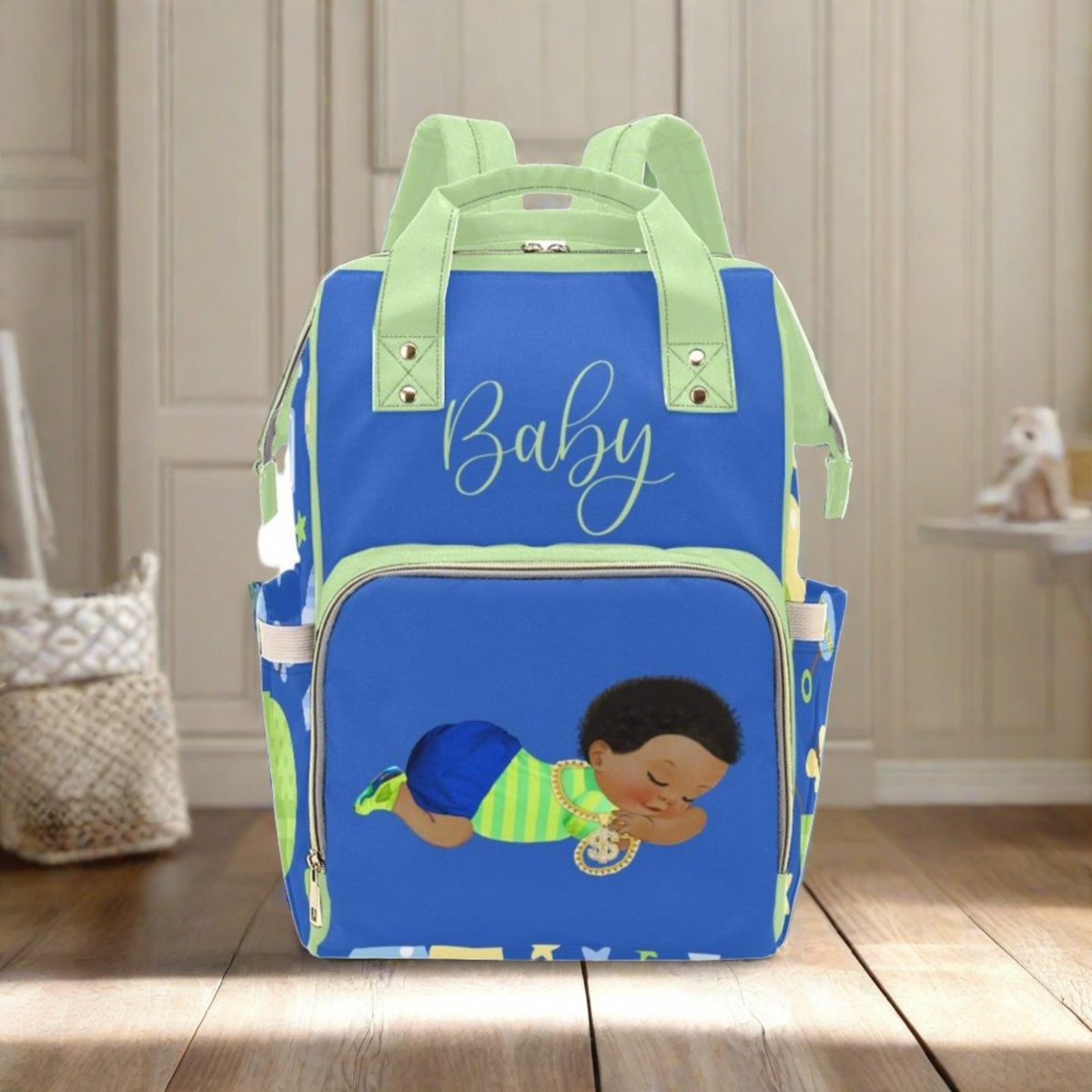 Diaper Bag Backpack | Cutest Sleepy African American Baby Boy With Bli ...